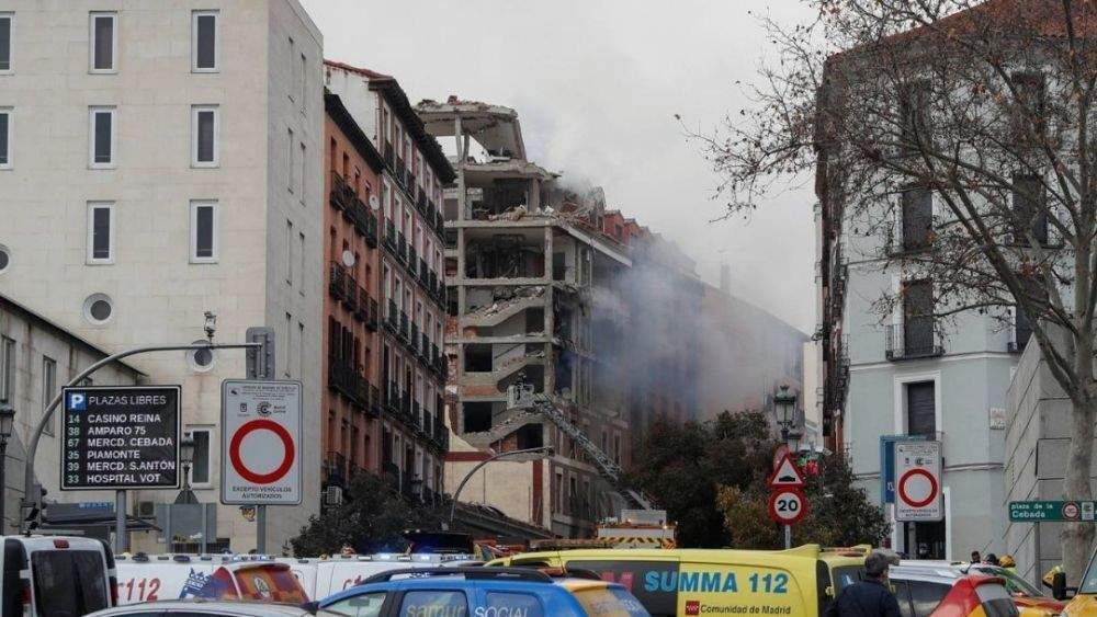 Una explosión de gas, causa probable del derrumbe del edificio de Madrid